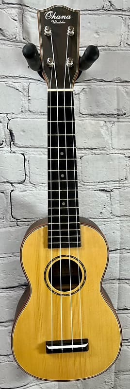Ohana SK-70 Solid Spruce & Rosewood Matte Soprano Ukulele + | Reverb