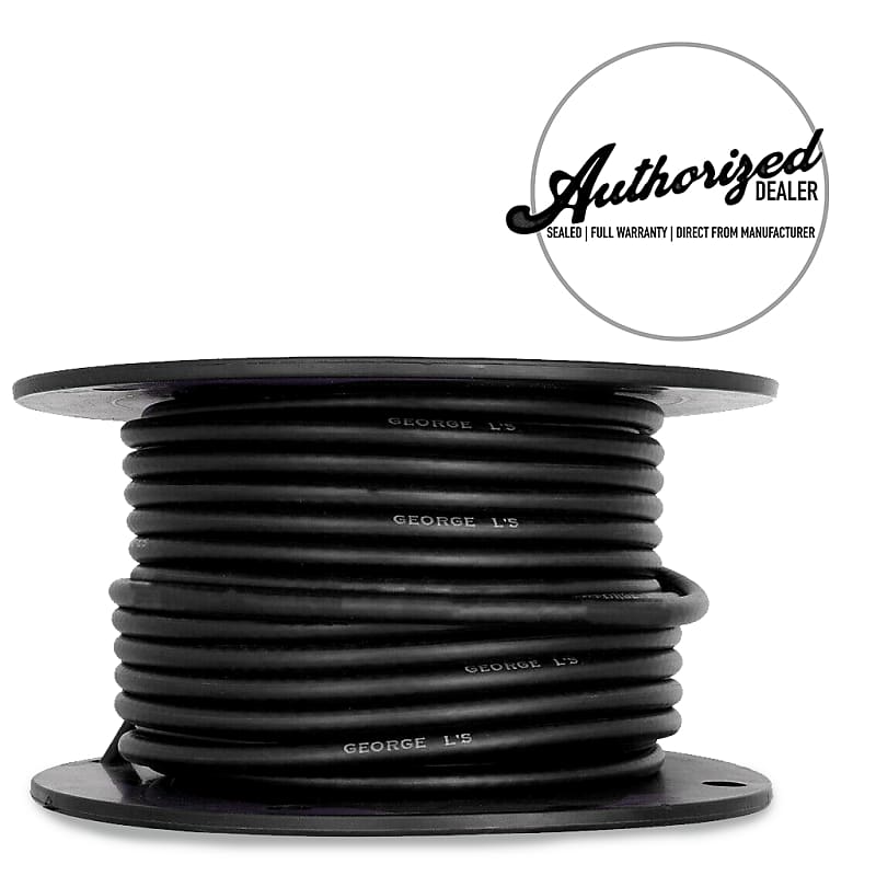 George L's .225 Black Instrument Solderless Cable | By The | Reverb