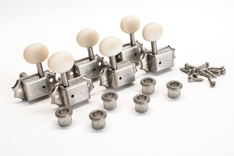 Aged Kluson Deluxe Single Line Butterbean Oval Plastic Button | Reverb