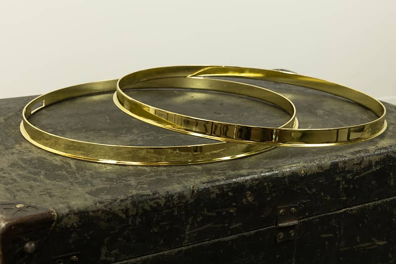 DFD 14" Single Flange Snare Hoop Pair Aztec Gold | Reverb
