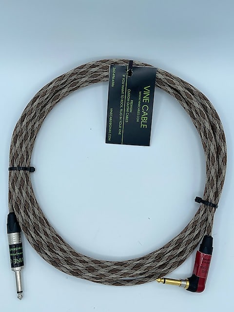 Vine Cable 20 Feet Silent Right Angle / Straight Silver - | Reverb