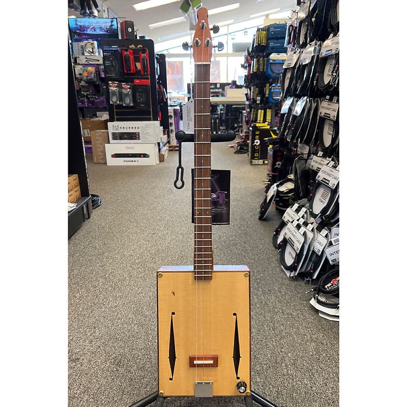 E3 Strings Walnut 3 String Cigar Box Guitar w/Piezo Pickup | Reverb