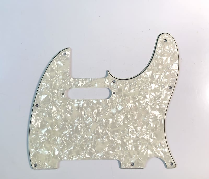 Telecaster Style 4-Ply Pickguard - Aged White Pearloid | Reverb