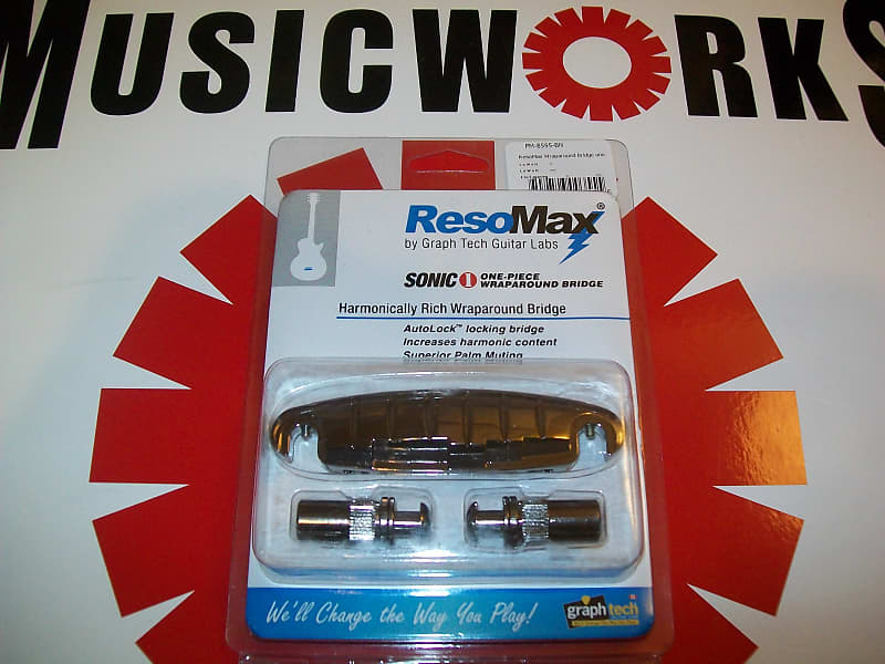 Graph Tech Resomax Sonic 1 Wraparound Bridge, BLACK NICKEL, | Reverb