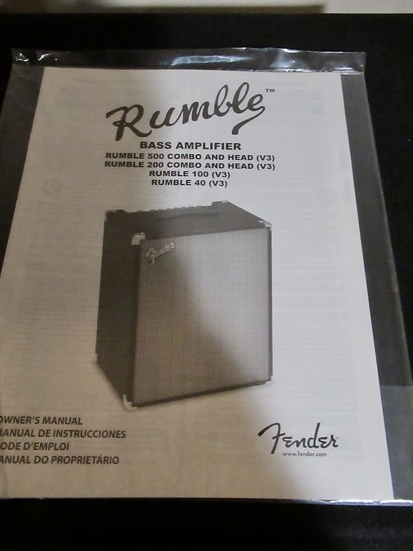 Owners Manual for Fender Rumble bass amps | Reverb