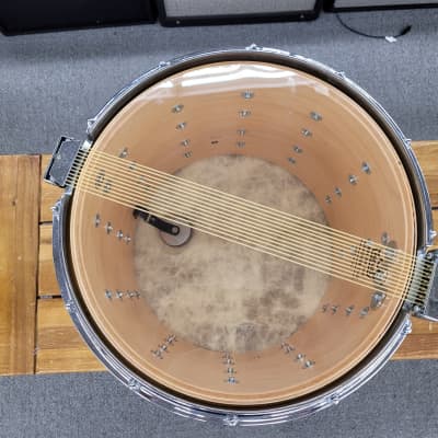 Ludwig 14x12 marching snare drum 1980s - Chrome Over Wood | Reverb