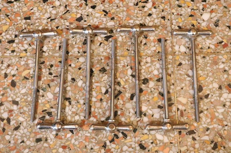 Ludwig 4 1/2" Nickel T Rods 7pk Vintage 1950's -60's | Reverb UK