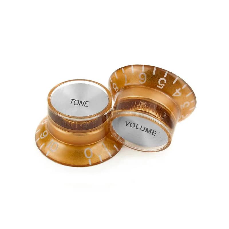 Potentiometer Top Hat Volume & Tone Knobs (Amber)-Volume | Reverb