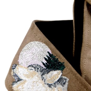 Howling Wolf Embroidered Guitar Strap Artisan Handmade Gray | Reverb