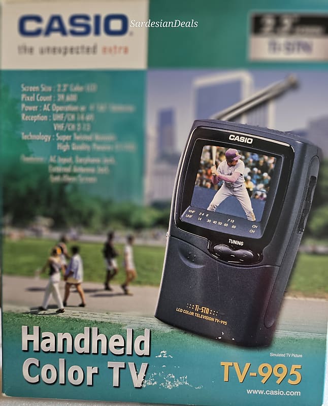 Casio TV-995 Ti-STN Handheld Color TV in Original Packaging | Reverb