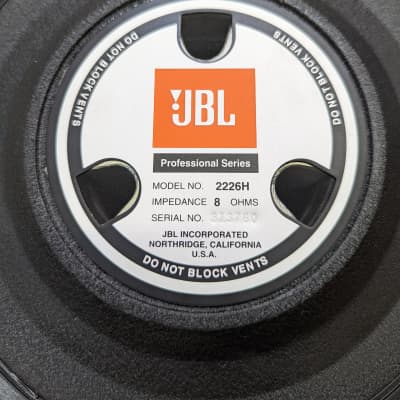 BRAND NEW! JBL 2226H 600 Watt 15" Speaker/Woofer - Never Used | Reverb