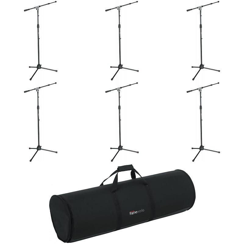 Gator Frameworks GFW-MIC-2020 6 Tripod Mic Stands with Boom 6 | Reverb