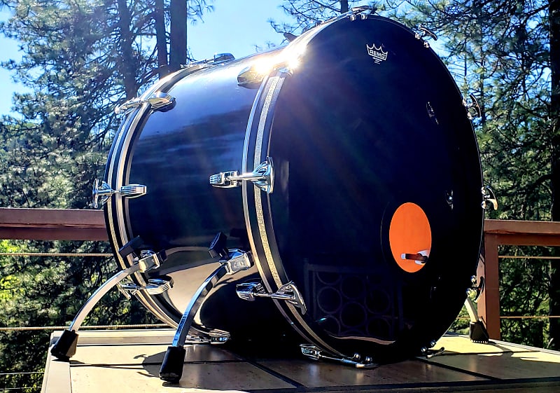 Ludwig 6-Ply, 16x24, Black Cortex Bass Drum, 1978 1979 | Reverb