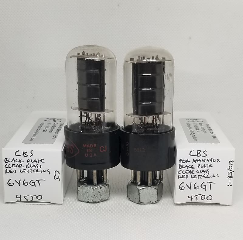 CBS 6V6GT Black Plates Almost Perfectly Matched Pair (1.1%) | Reverb