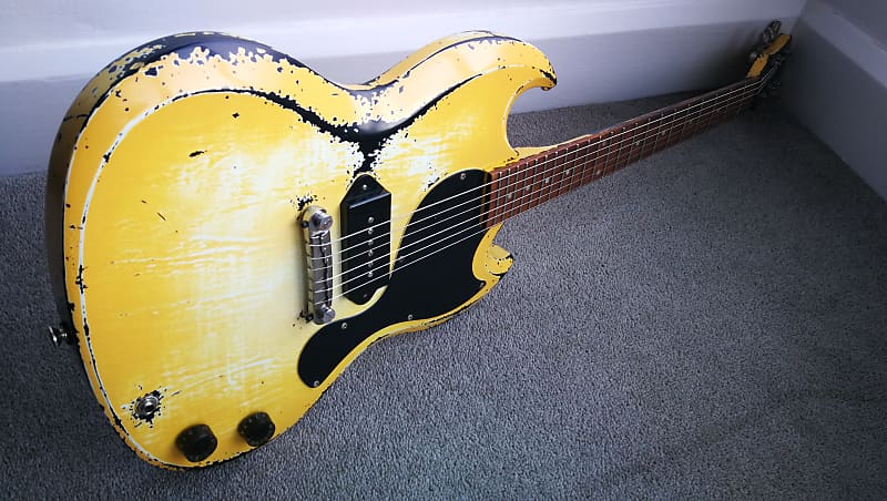 Vtt Relics SG Junior 60's-70s TV yellow over black | Reverb