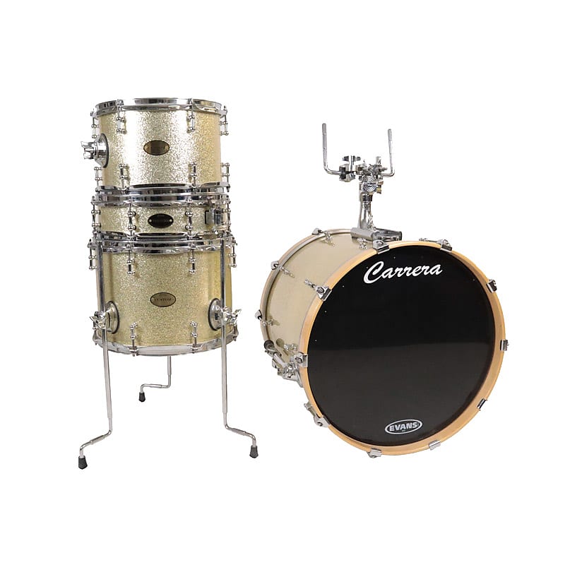 Carrera Custom Drums Shell Pack in Gold Sparkle with Matching | Reverb