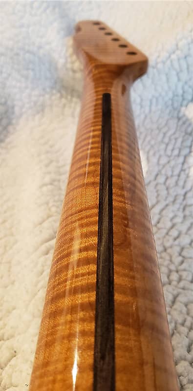 Amazing USA made Dark roasted neck with killer flame maple. | Reverb