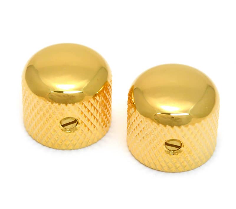 MK-3150-002 (2) Gotoh Gold Short Dome Guitar/Bass Knobs Set | Reverb