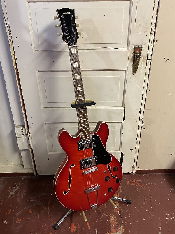 Raven ES-335 style vintage guitar beautiful flame maple top | Reverb