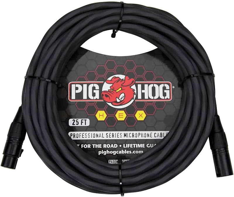 Pig Hog Hex Series Mic Cable (XLR), 25-Foot, Grey | Reverb