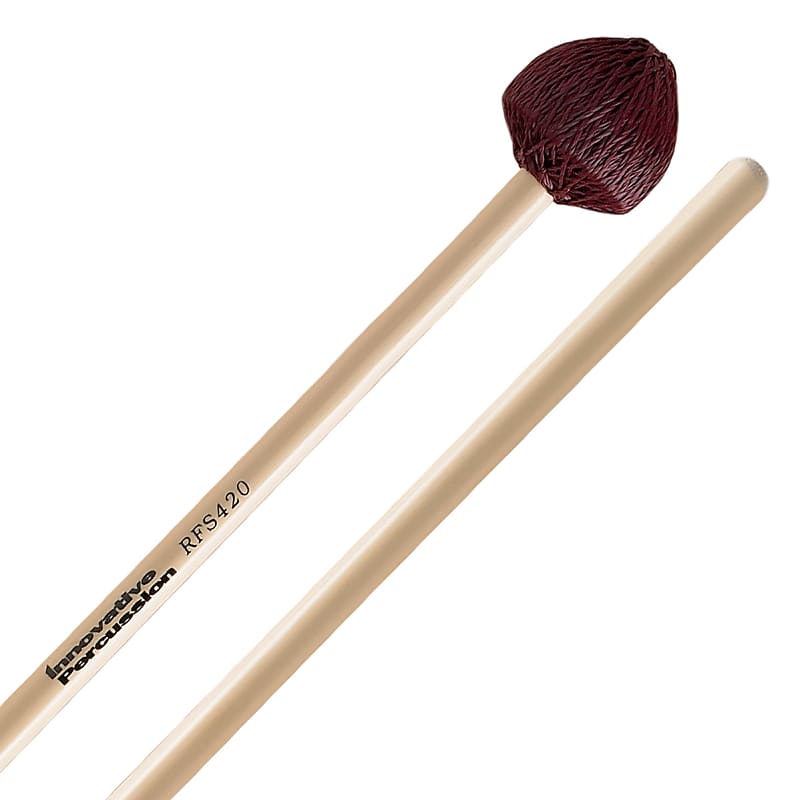 IP HARD VIBRAPHONE MALLETS - BURGUNDY CORD - RATTAN | Reverb