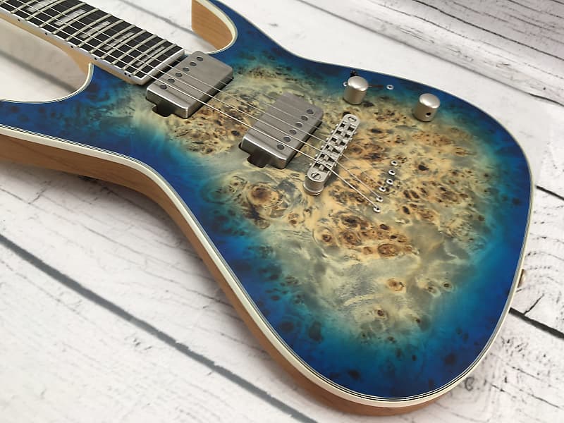 Dean Exile Select Turquoise Burst Poplar Burl 6-String w/ EMG | Reverb