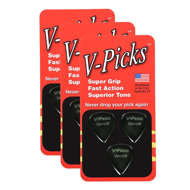V-Picks Venom Guitar Pick 3 Pack (9) Bundle | Reverb