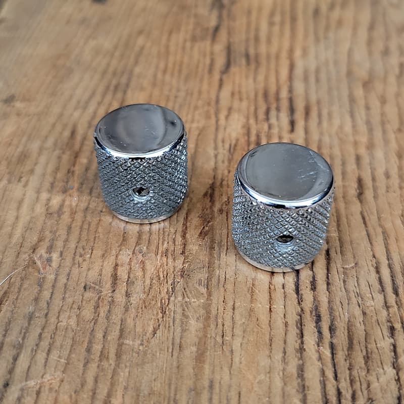 Fender Telecaster Knobs Lightweight Flat Top Chrome 1960s | Reverb