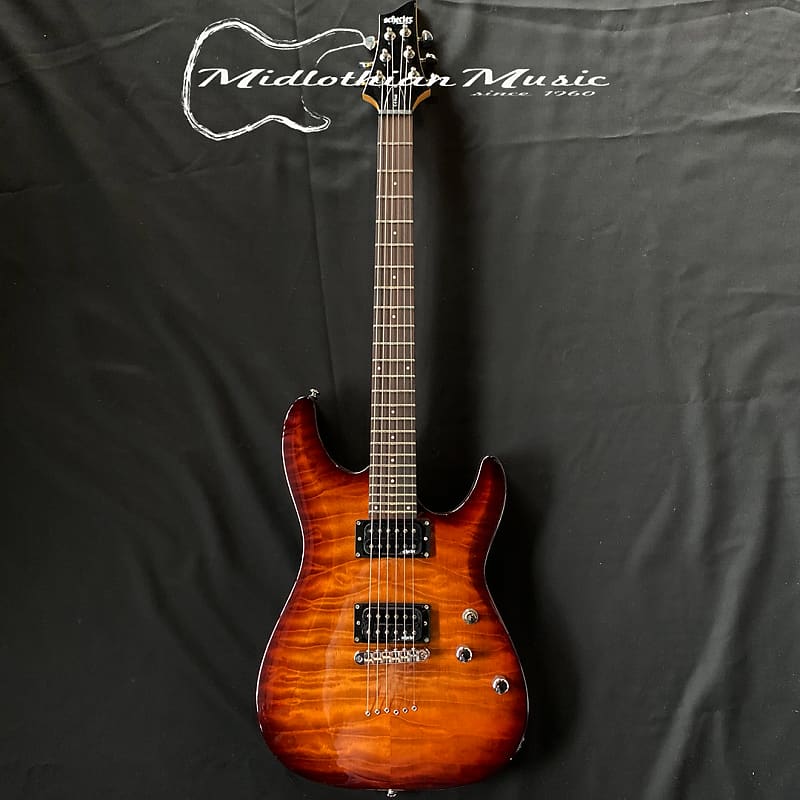 Schecter C-6 Plus Electric Guitar Vintage Sunburst | Reverb