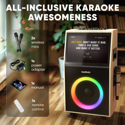 MASINGO New Professional Karaoke Machine with Lyrics Display | Reverb
