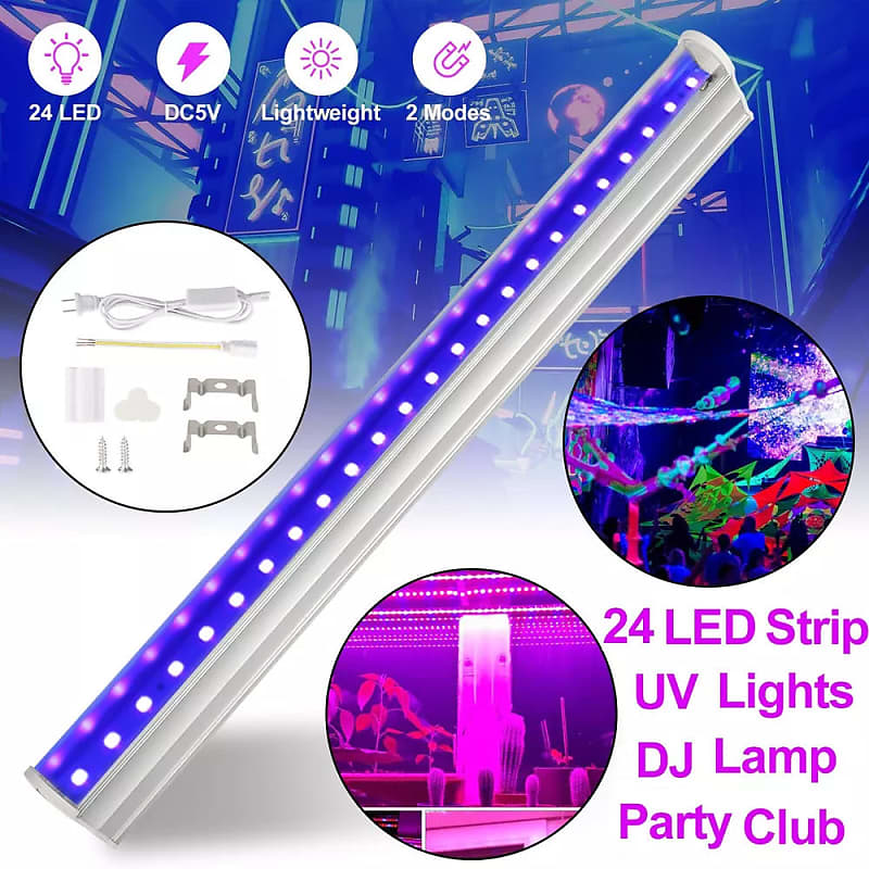 24 Led Uv Blacklight Strip Tube Light Usb Ultraviolet Lamp | Reverb