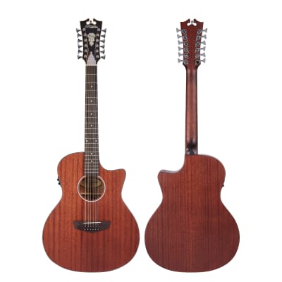 TARIO 12 Strings Acoustic Electric Cutaway Guitar Curly Ash | Reverb