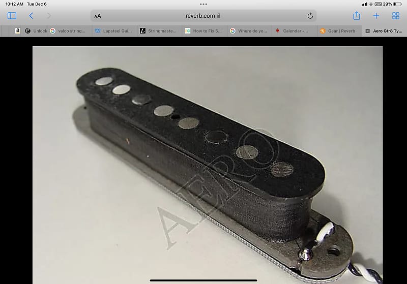 Aero Gtr8 lap steel pickup drop in for Morrell 8 string lap | Reverb