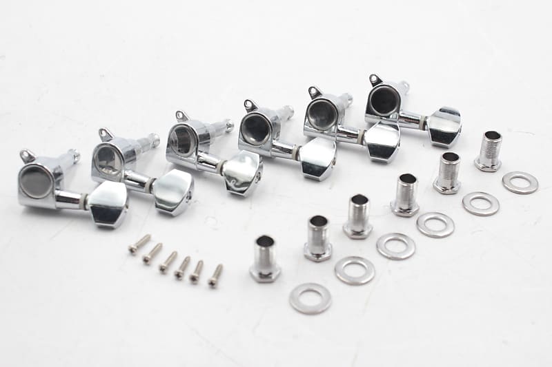 (6) Strat Style In-Line Reverse Chrome Guitar Tuners w/ | Reverb
