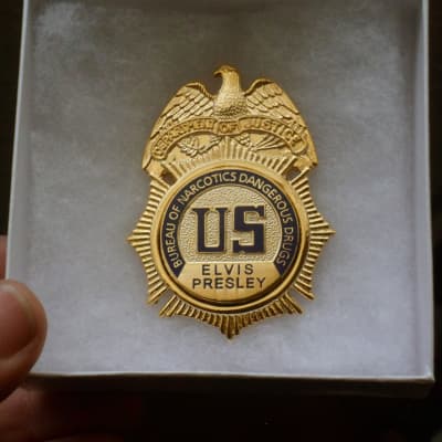 Elvis Presley Nixon DEA Badge Full Size Replica RARE!! 1970 | Reverb