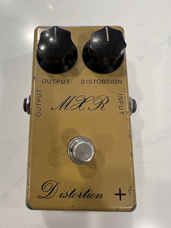 MXR Distortion Plus + Script Logo 1970s Mustard | Reverb
