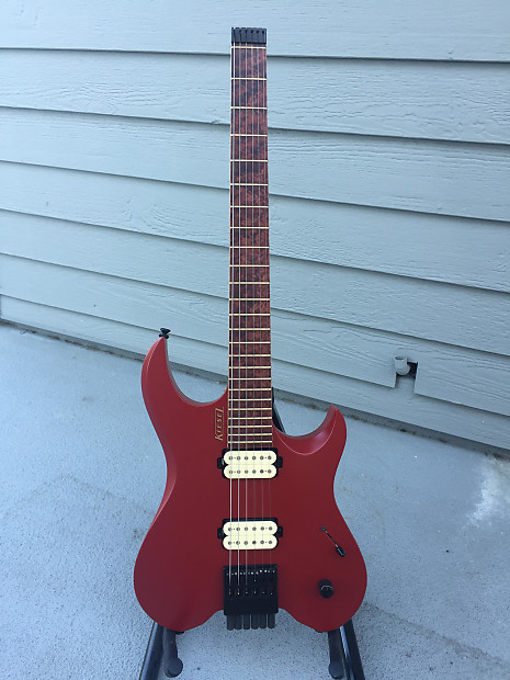 2015 Kiesel Vader V6 Blood Red with Red Treated Fretboard | Reverb
