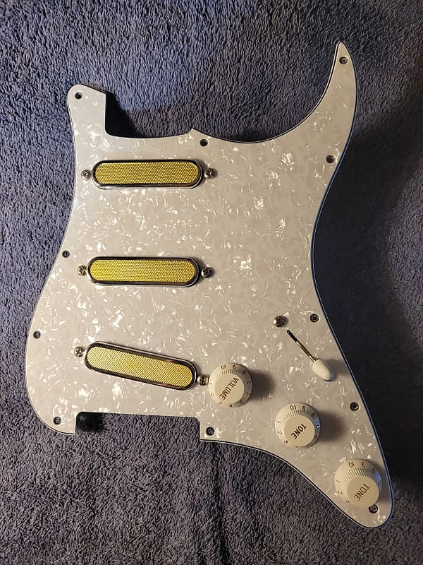 920D Custom Gold Foil Loaded Pickguard 7 Way for Strat | Reverb