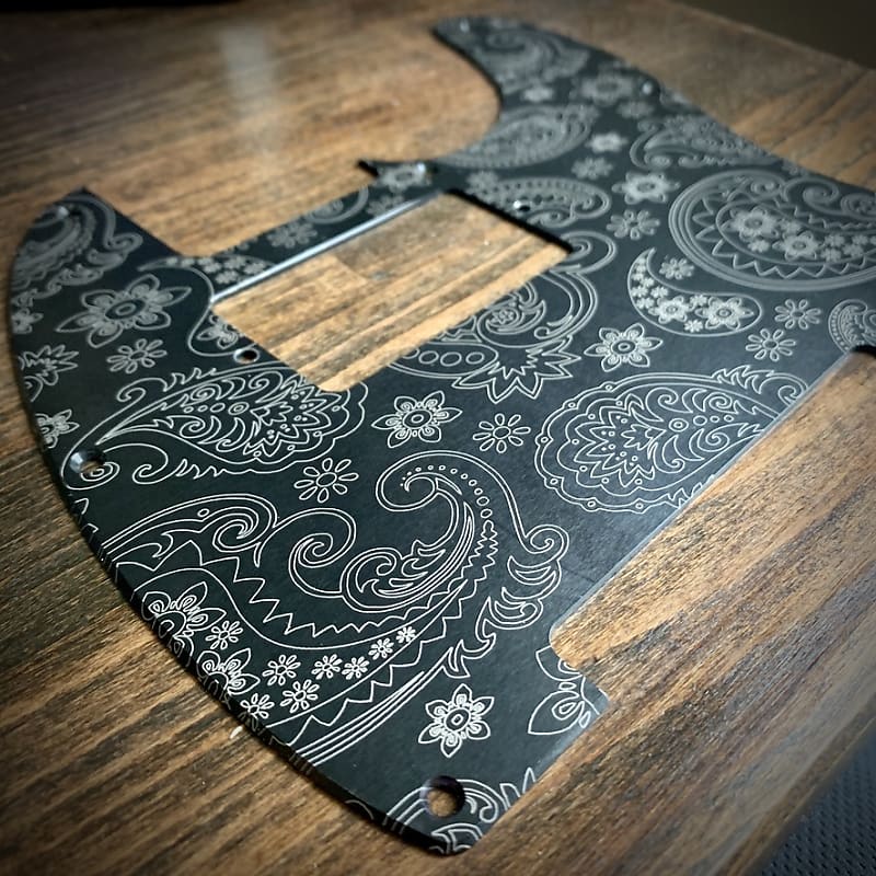 Black Anodized Paisley Aluminum Humbucker Tele Pickguard Fits | Reverb