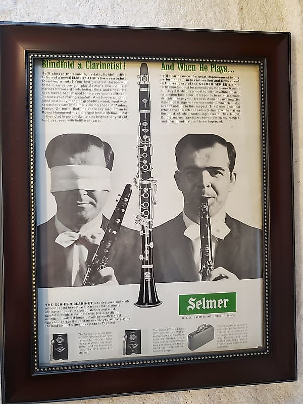 1965 Selmer Horns Promotional Ad Framed Series 9 Clarinet | Reverb