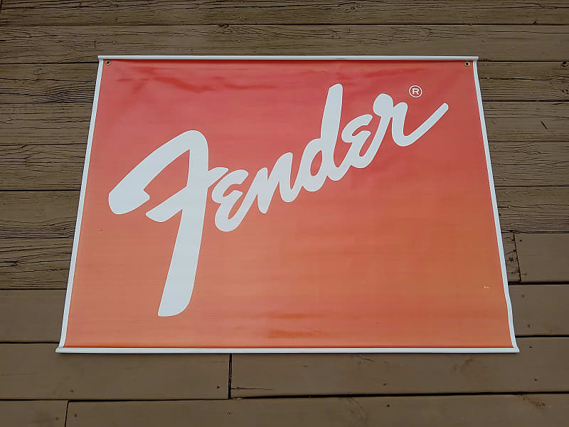 Vintage 1990's Fender Music Store Dealer Advertising Banner! | Reverb