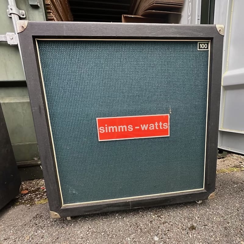 Vintage 1970s Simms Watts 100 4x12 Guitar Amplifier Speaker | Reverb