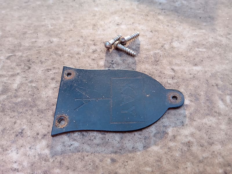Vintage 1960's Kay Guitar Truss Rod Cover w/ Mounting Screws! | Reverb