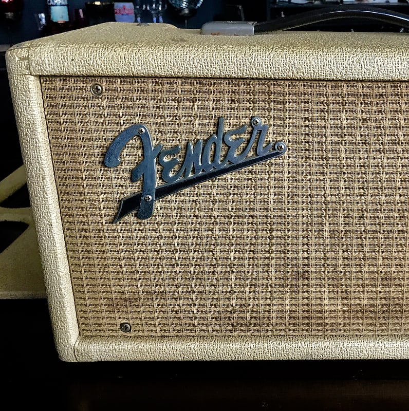 1963 Fender 6G15 Reverb Unit Blonde w/Wheat Grille & Flat | Reverb