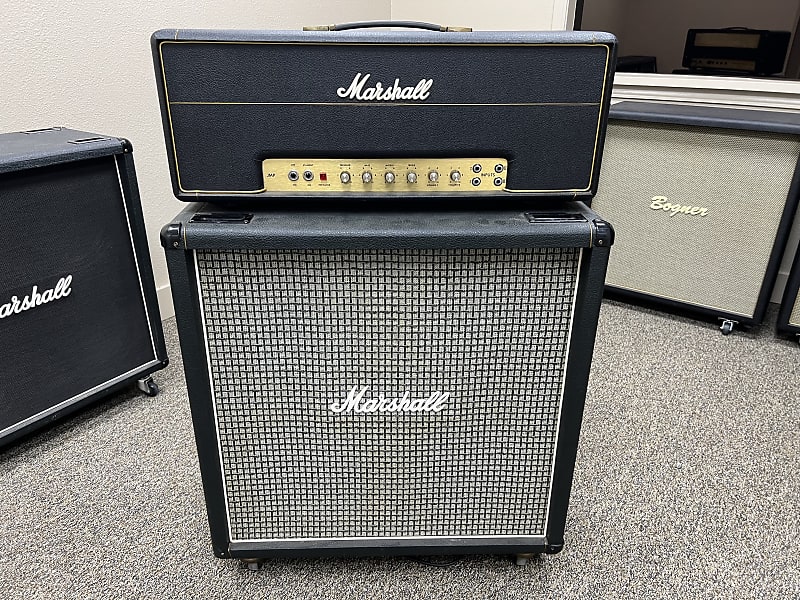 Marshall JMP 100W Super Lead and 4x12 Cabinet 1974 Black | Reverb