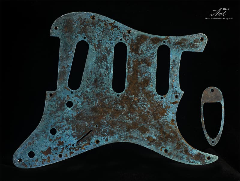 Stratocaster SSS Pickguard SET-of-2 "Rusty Blue-Green" Solid | Reverb
