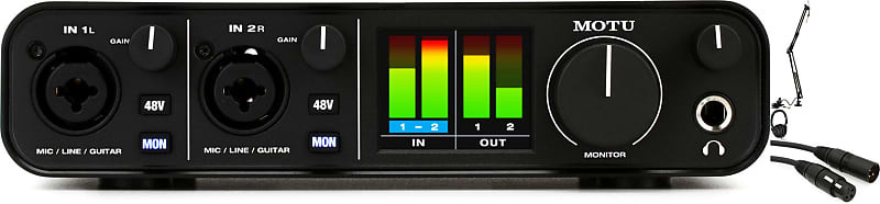 MOTU M2 2x2 USB-C Audio Interface Bundle with Boom Arm | Reverb