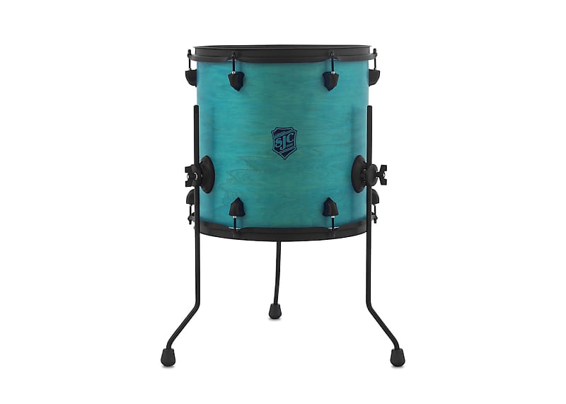 SJC Drums Pathfinder Floor Tom 14x14 in Miami Teal Satin w/ | Reverb