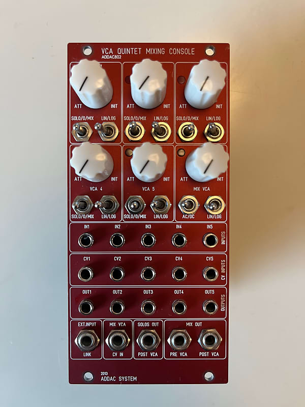 ADDAC System 802 VCA Quintet Mixing Console Red | Reverb