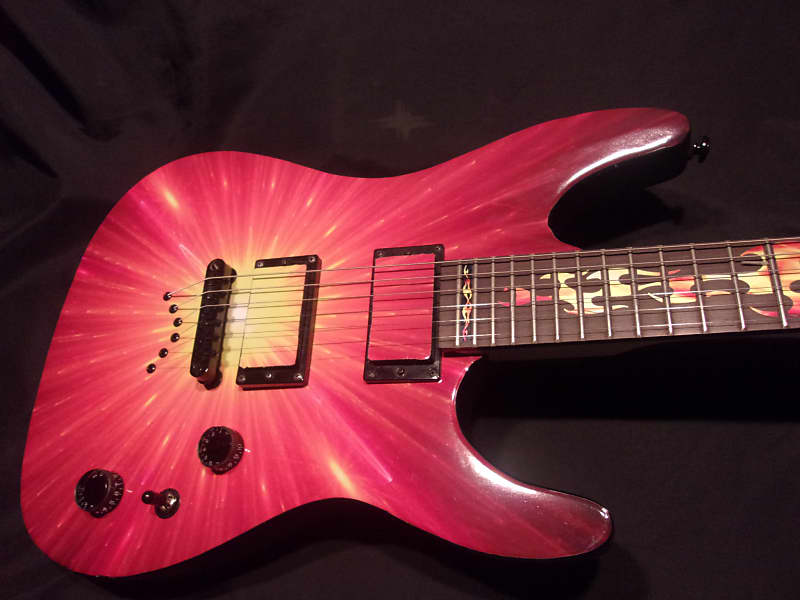 Custom Dean Vendetta with graphic, active, and gig bag. | Reverb